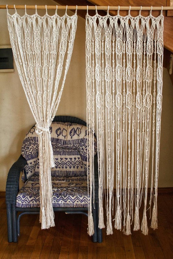 Macrame Curtain. Macrame Panel. Window Curtain. Macrame Wall - Etsy