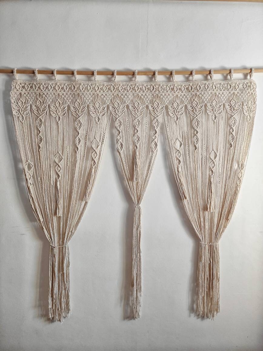 Decor Macrame Curtain Macrame Panel Curtain Doorway Macrame | Etsy