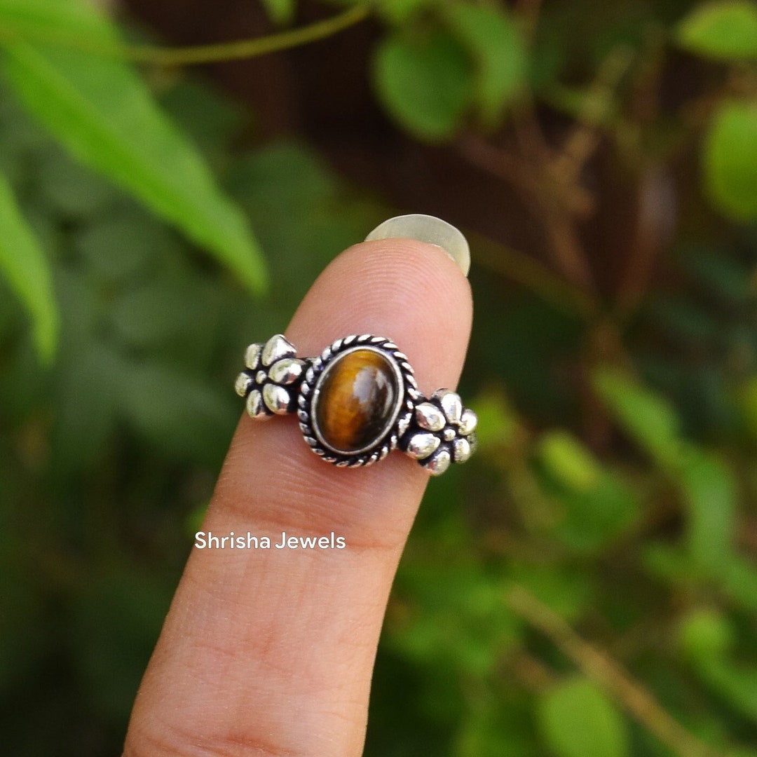 Tiger Eye Ring, 925 Sterling Silver Tiger Eye Oval Ring, Handmade Ring ...