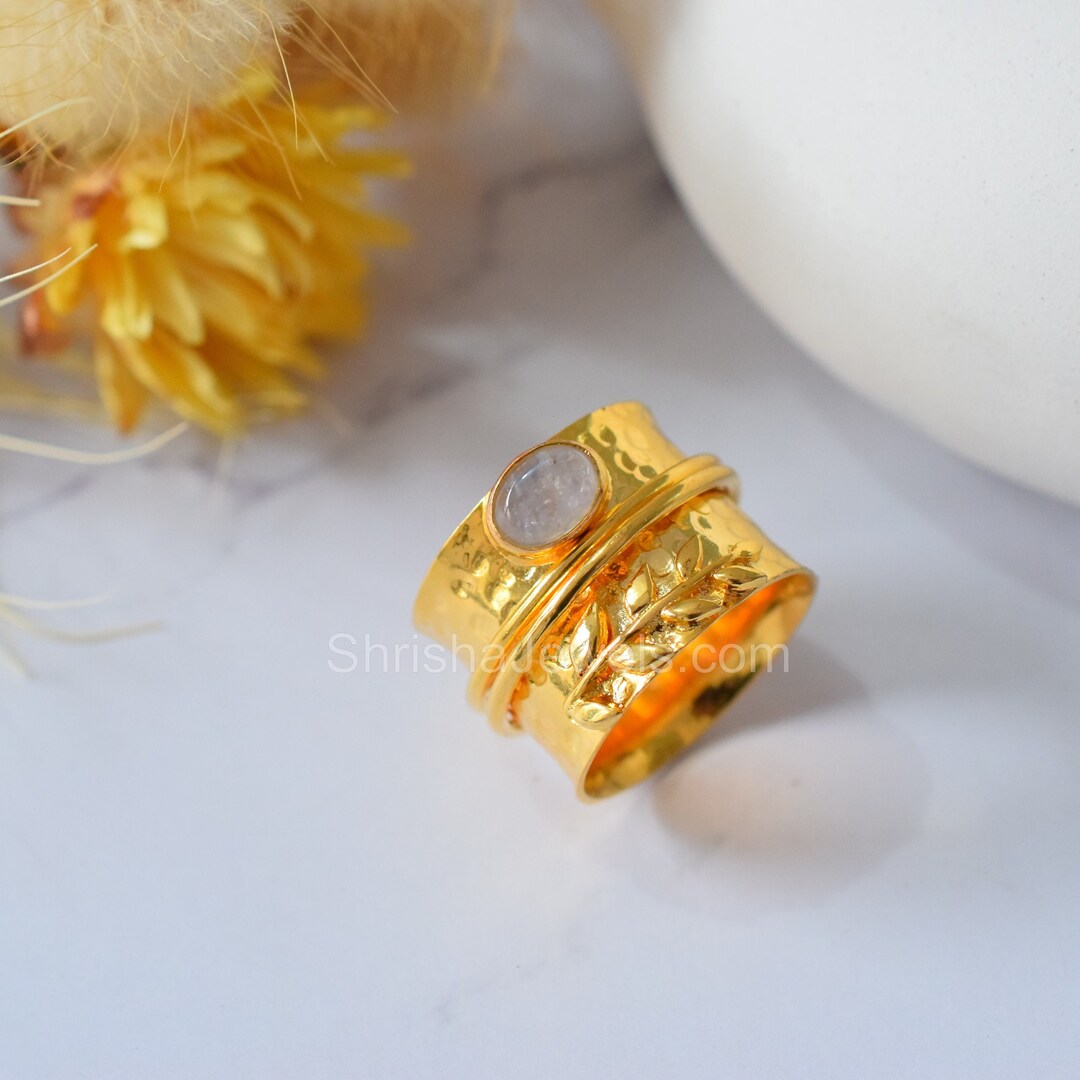 Gold Fidget Ring/ Anxiety Ring/ Meditation Ring/ Widget Ring/ - Etsy