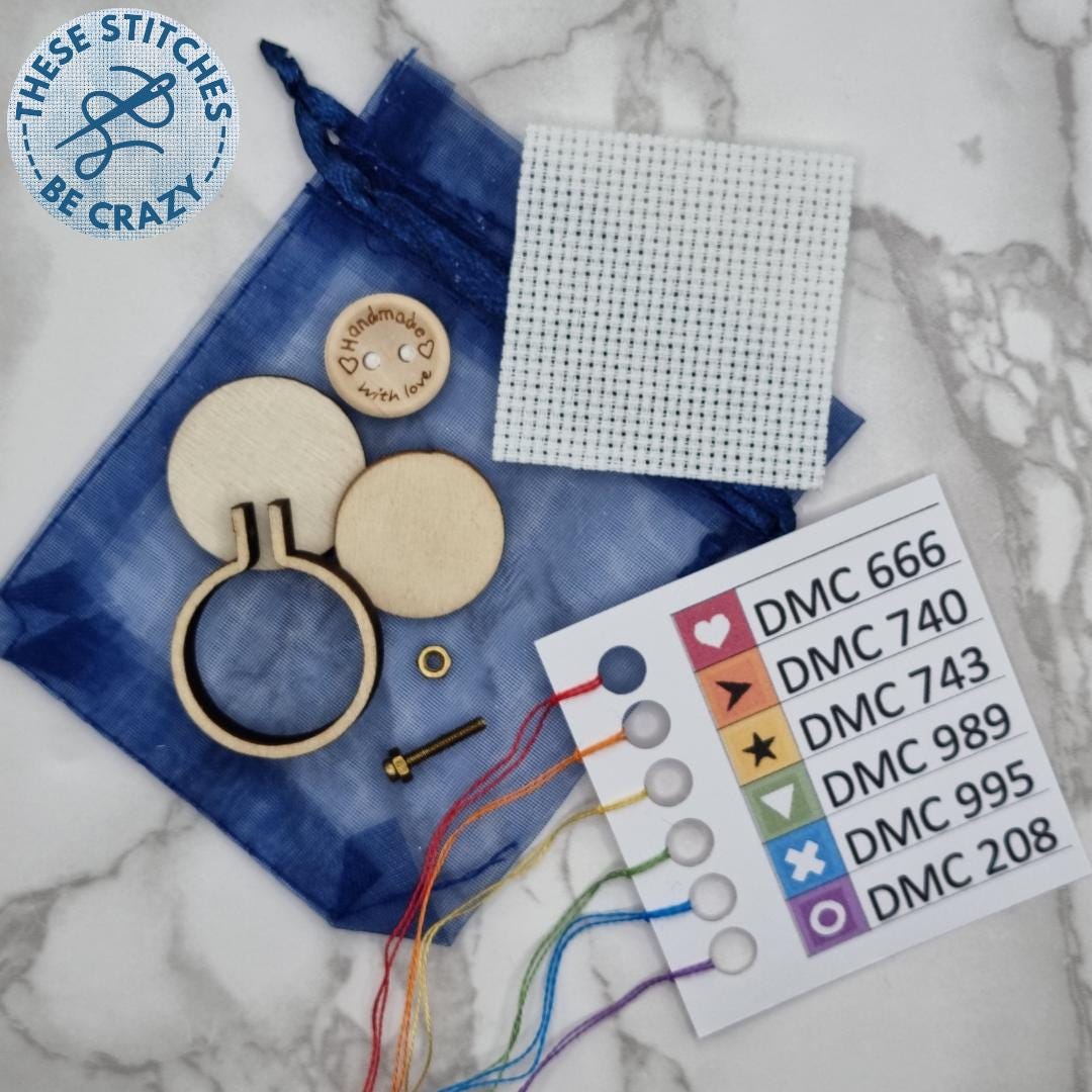 Make Your Own Rainbow Heart Needle Minder Kit by These Stitches Be ...