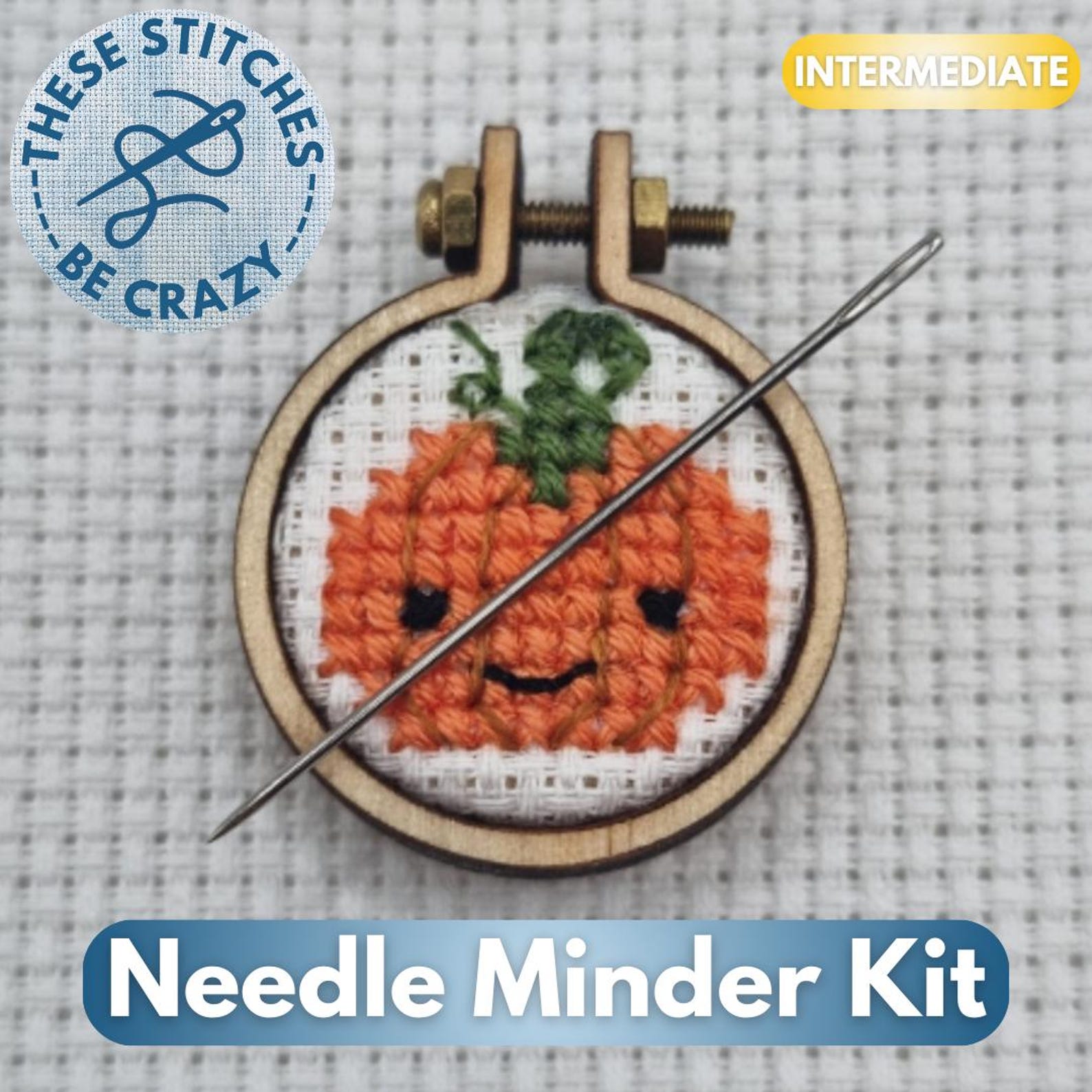Make Your Own Kawaii Pumpkin Needle Minder Kit by These Stitches Be ...