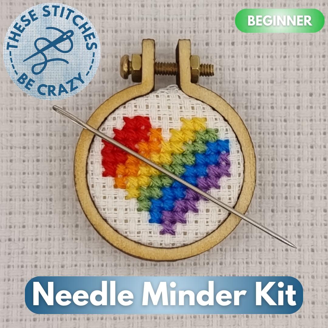 Make Your Own Rainbow Heart Needle Minder Kit by These Stitches Be ...