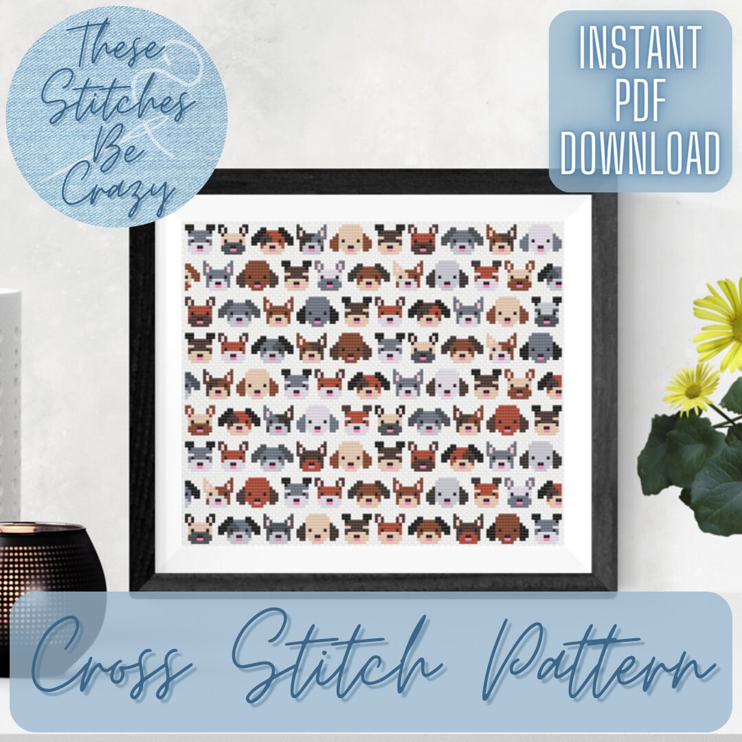 Kennel of Dogs Cross Stitch Pattern PDF Download Pet Animal Cute Chart ...