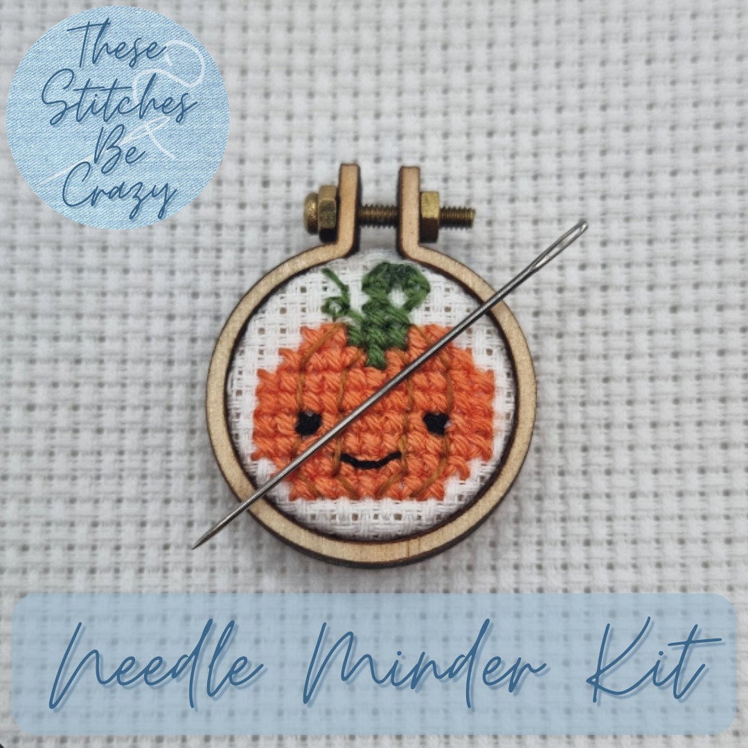 Make Your Own Kawaii Pumpkin Needle Minder Kit - Diy Cross Stitch Blackwork Sewing Stitching ...