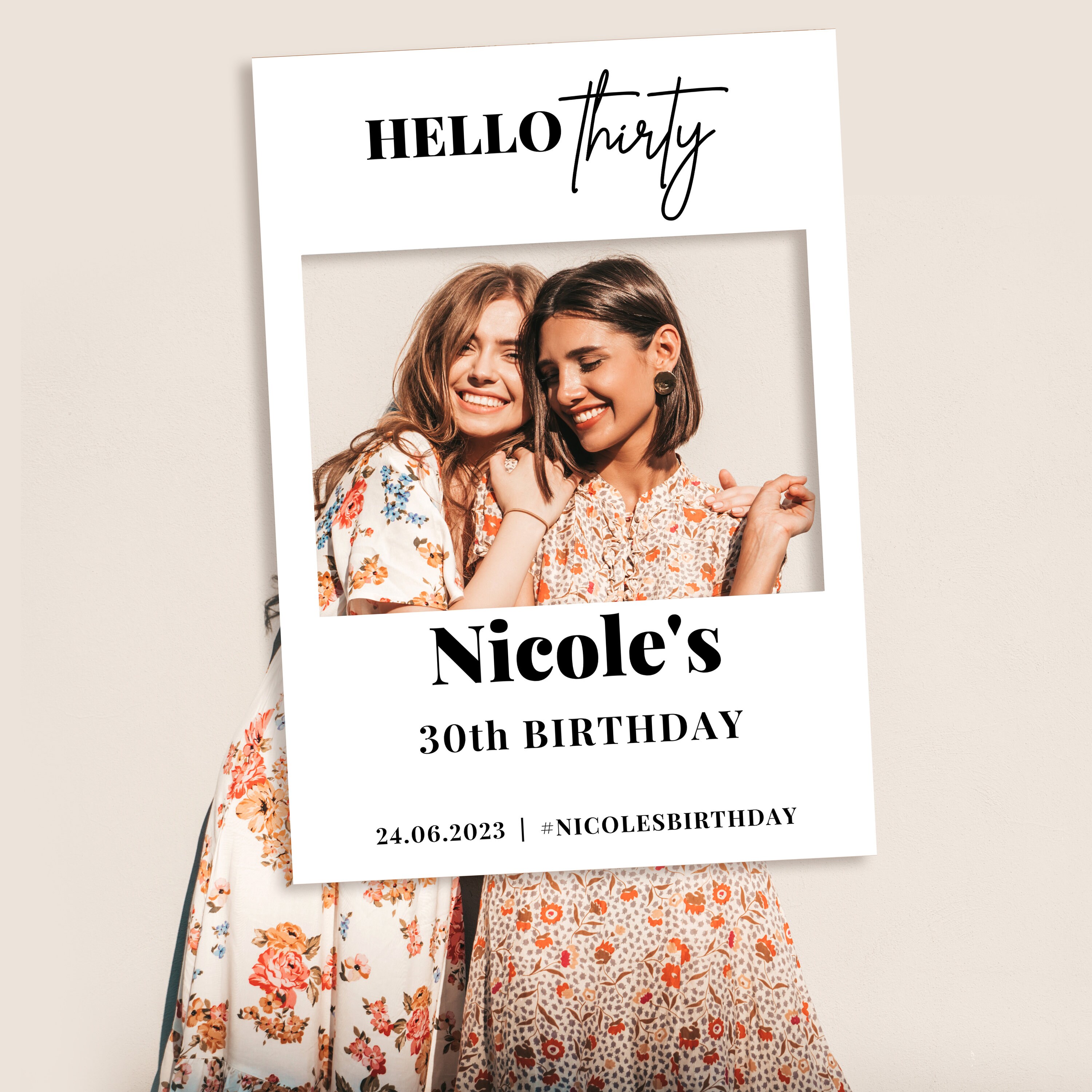 Hello Thirty Birthday Selfie Frame and Party Sign 30th - Etsy UK