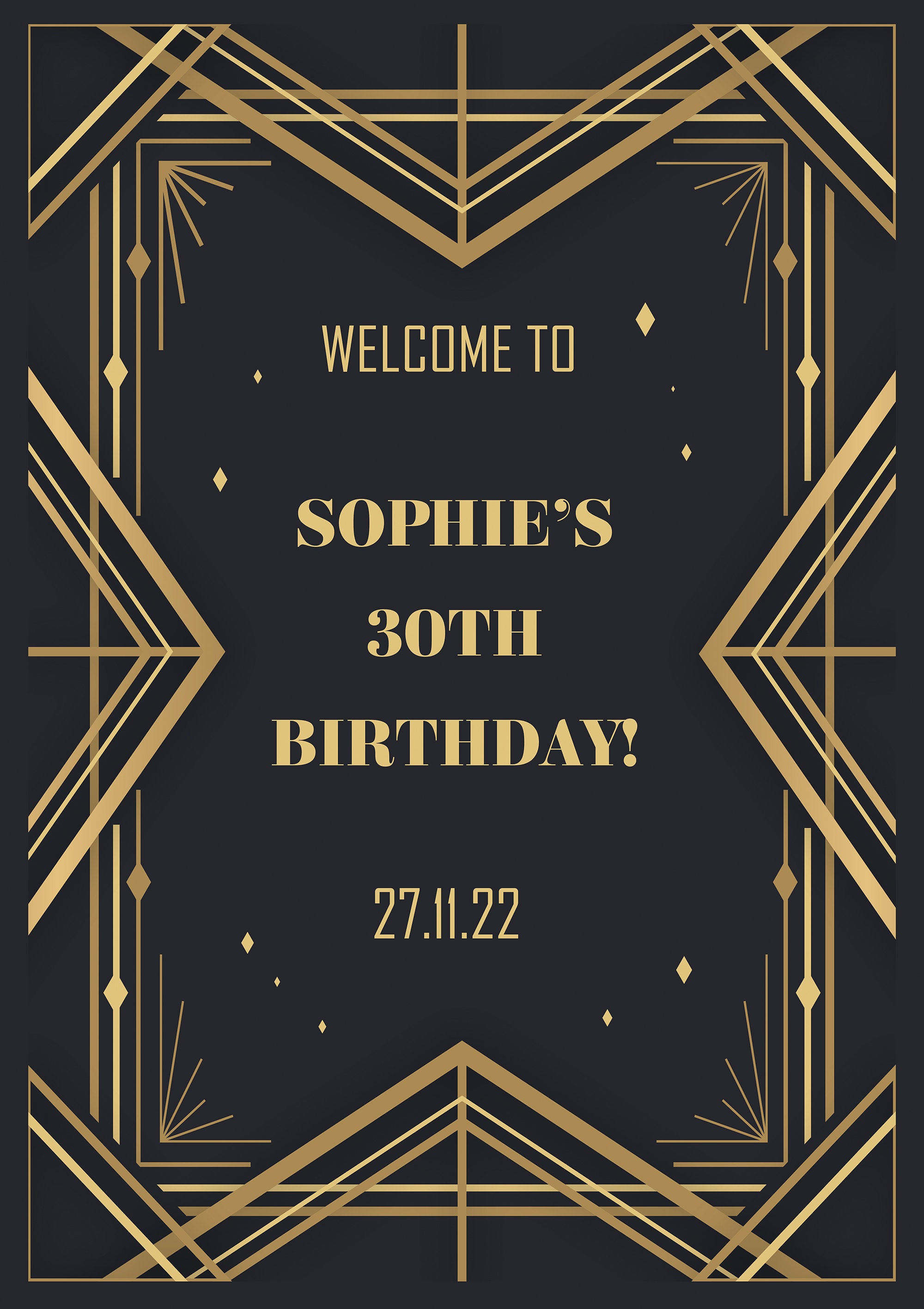 Art Deco Party Welcome Sign, Gatsby Party Sign, Fun Great Gatsby Party ...