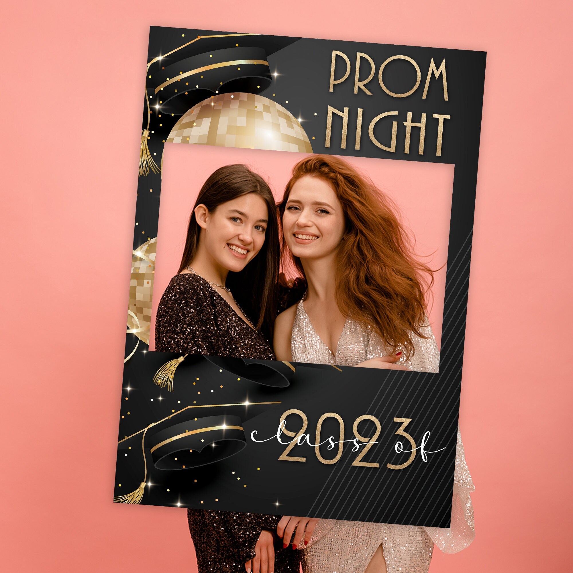 Black and Gold Prom Selfie Frame & Party Sign Prom Night - Etsy UK