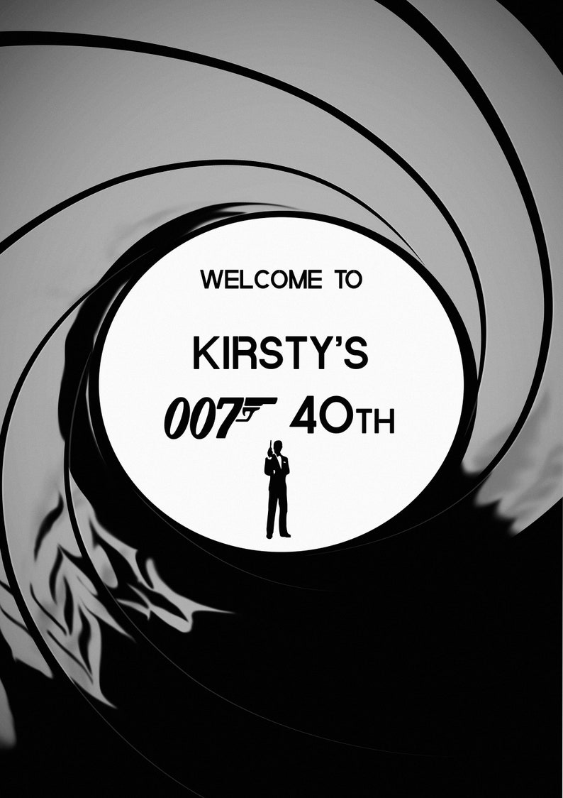 James Bond Party Sign, James Bond Party Decorations, James Bond Party ...