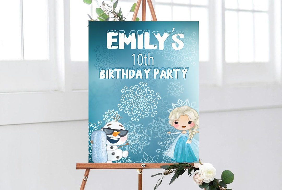 Snow Queen Theme Birthday Party Sign, Winter Frozen Party, Girl's Ice ...