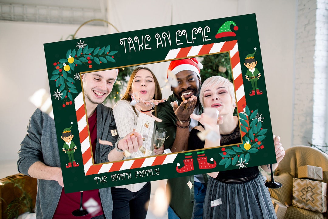 Take an Elfie Christmas Selfie Frame, Fun Christmas Party Photo Booth ...