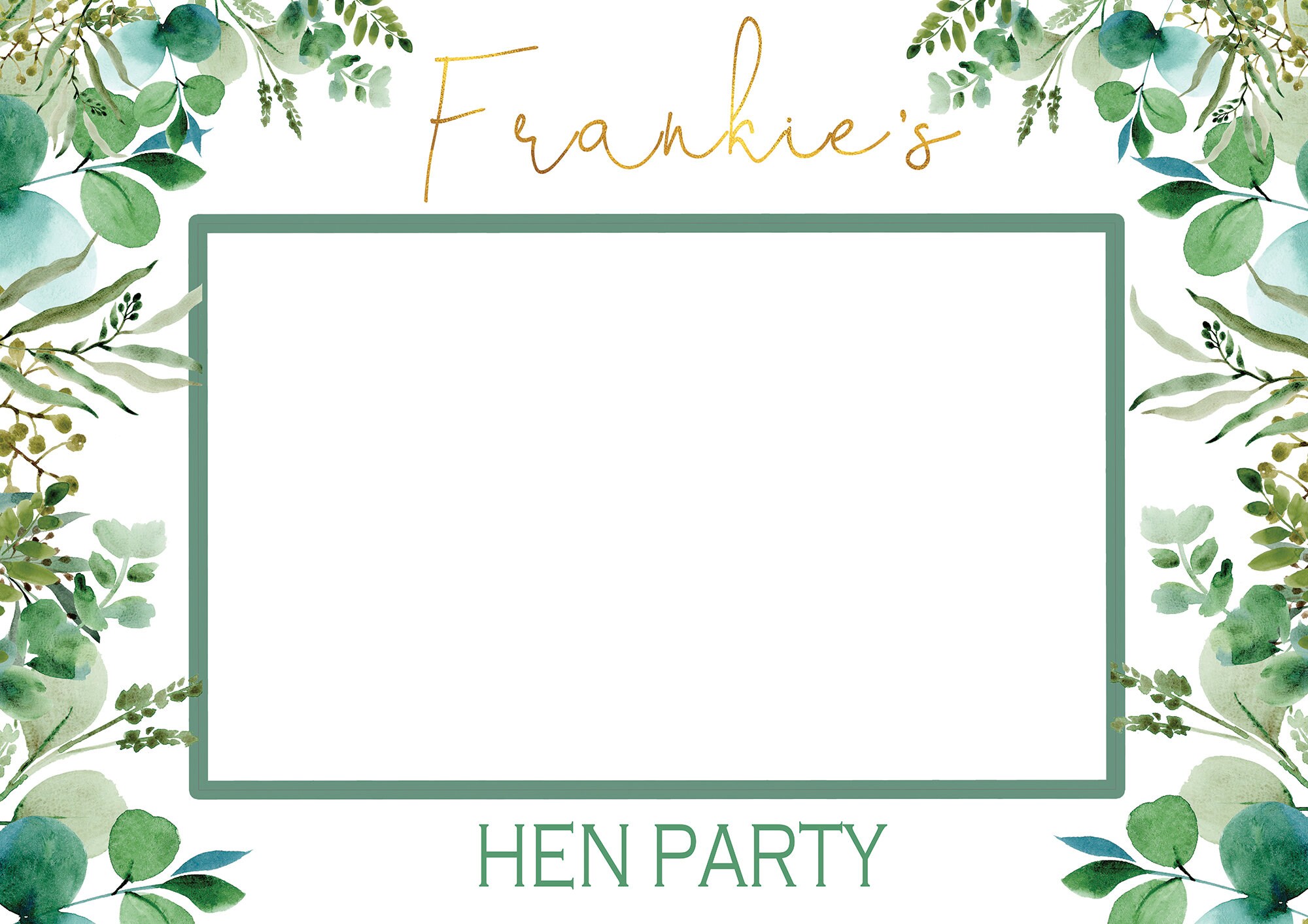 Greenery Hen Party Selfie Frame Hen Party Photo Booth - Etsy UK