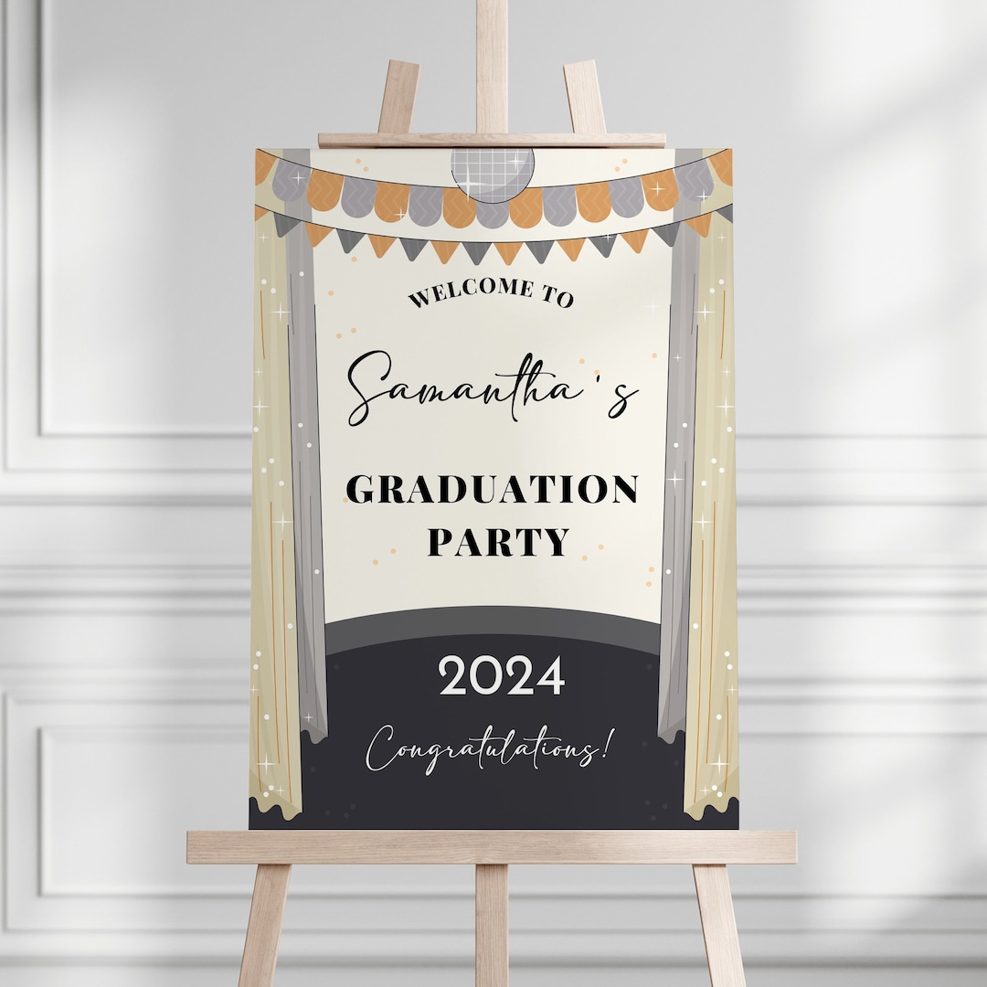 Graduation Welcome Sign, Graduation Poster Template, Graduate ...