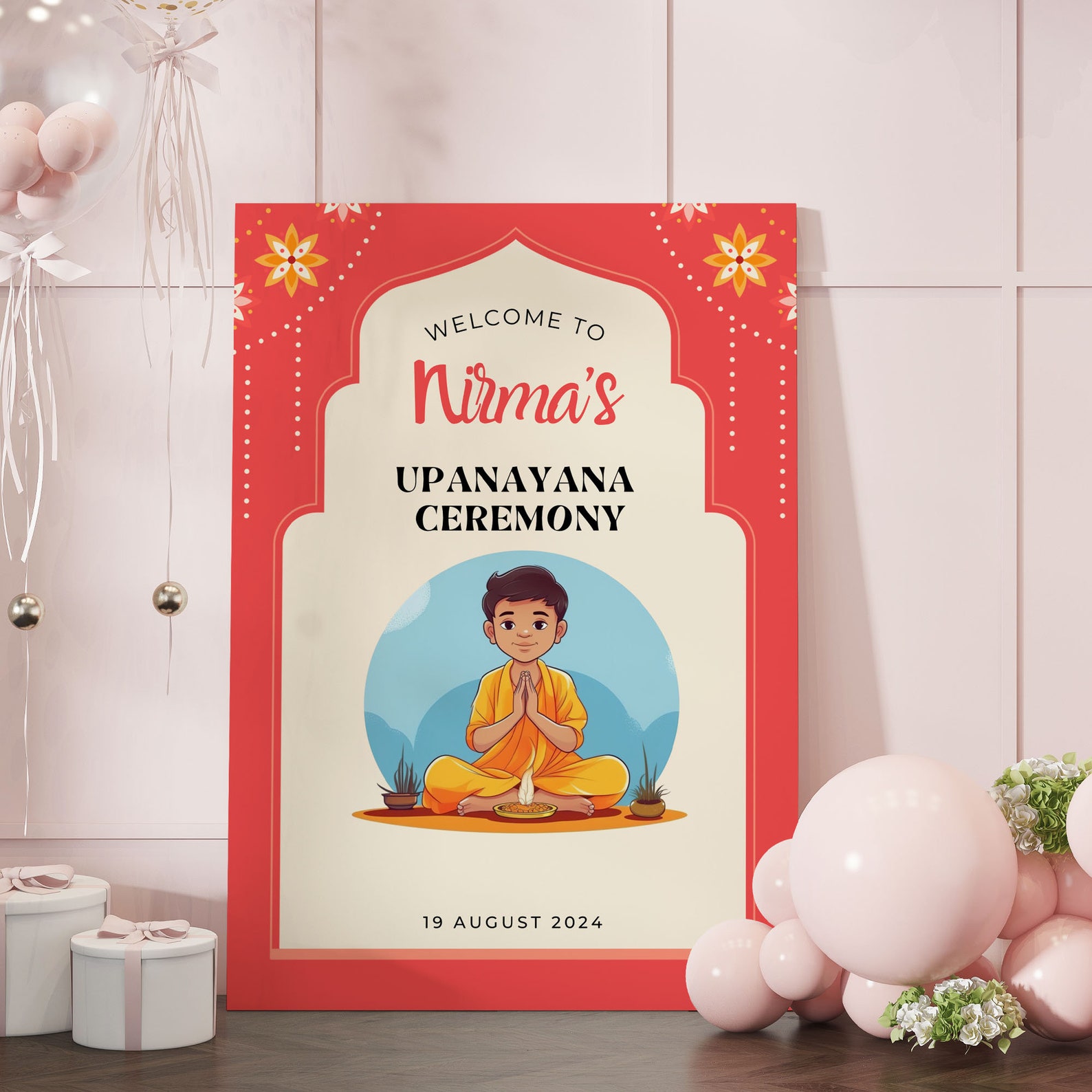 Upanayanam Welcome Sign, Thread Ceremony, Upanayanam Backdrop and ...