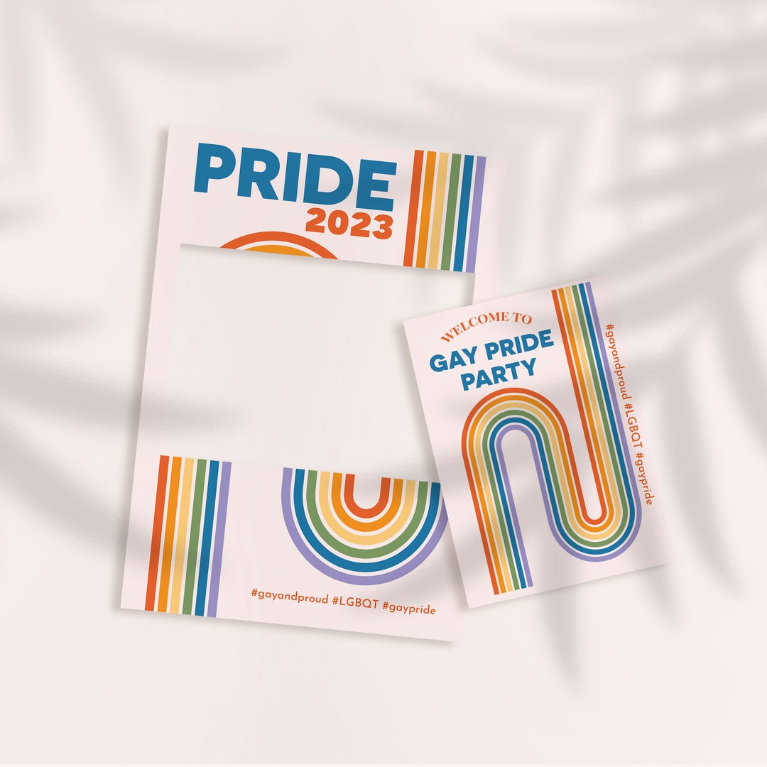 Gay Pride Selfie Frame, Rainbow Selfie Frame, LGBT Party Sign, Rainbow ...