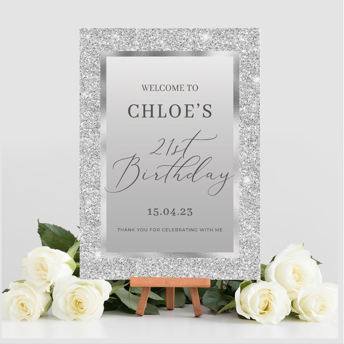 Silver Birthday Selfie Frame and Matching Party Sign Silver - Etsy