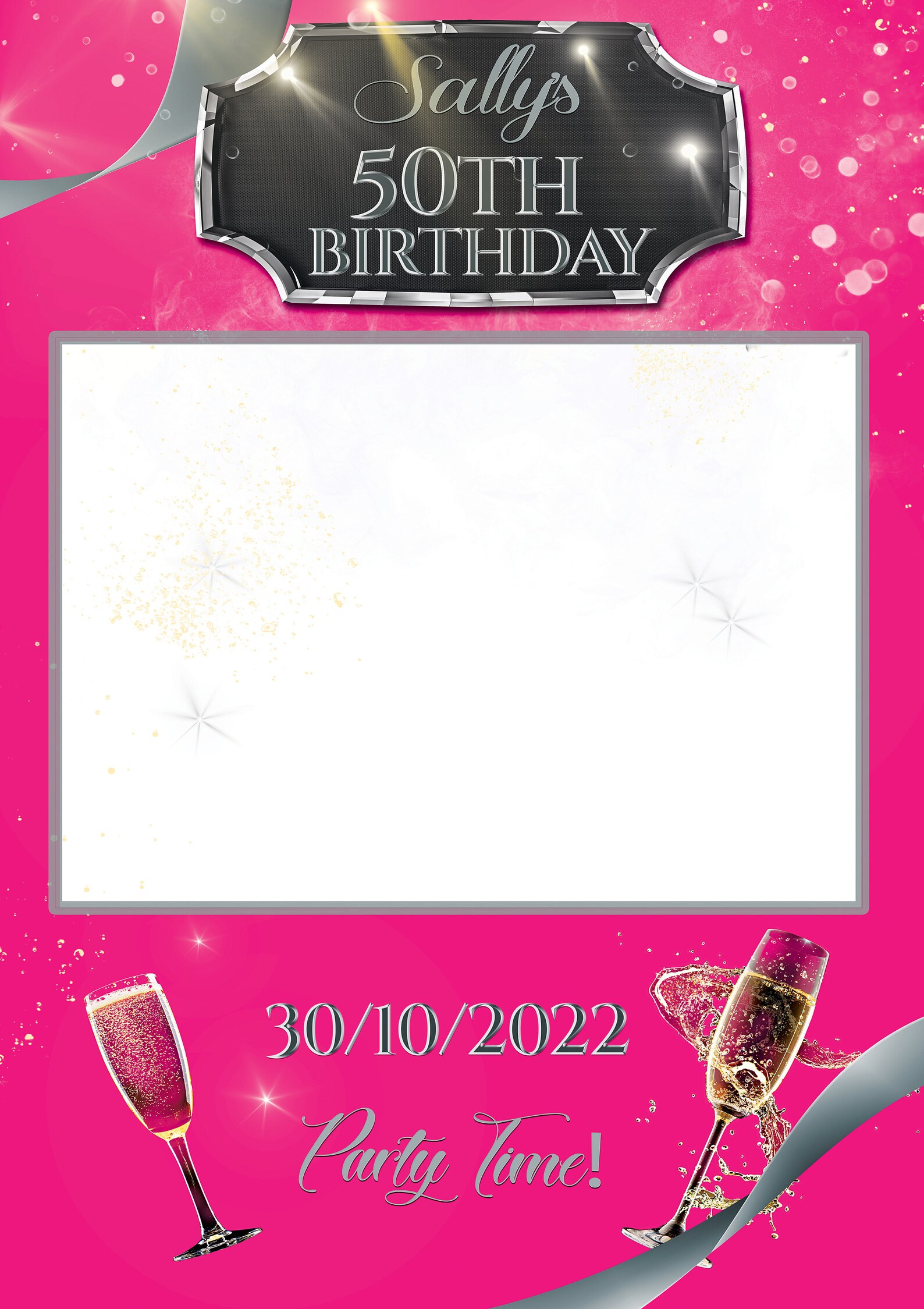 50th Photo Booth Frame Printed or Digital Selfie Frame - Etsy UK