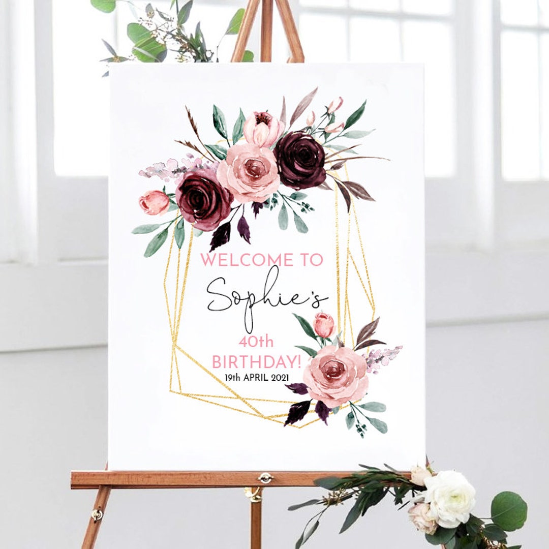 Birthday Party Decorations, Birthday Sign Printable, Birthday Welcome ...