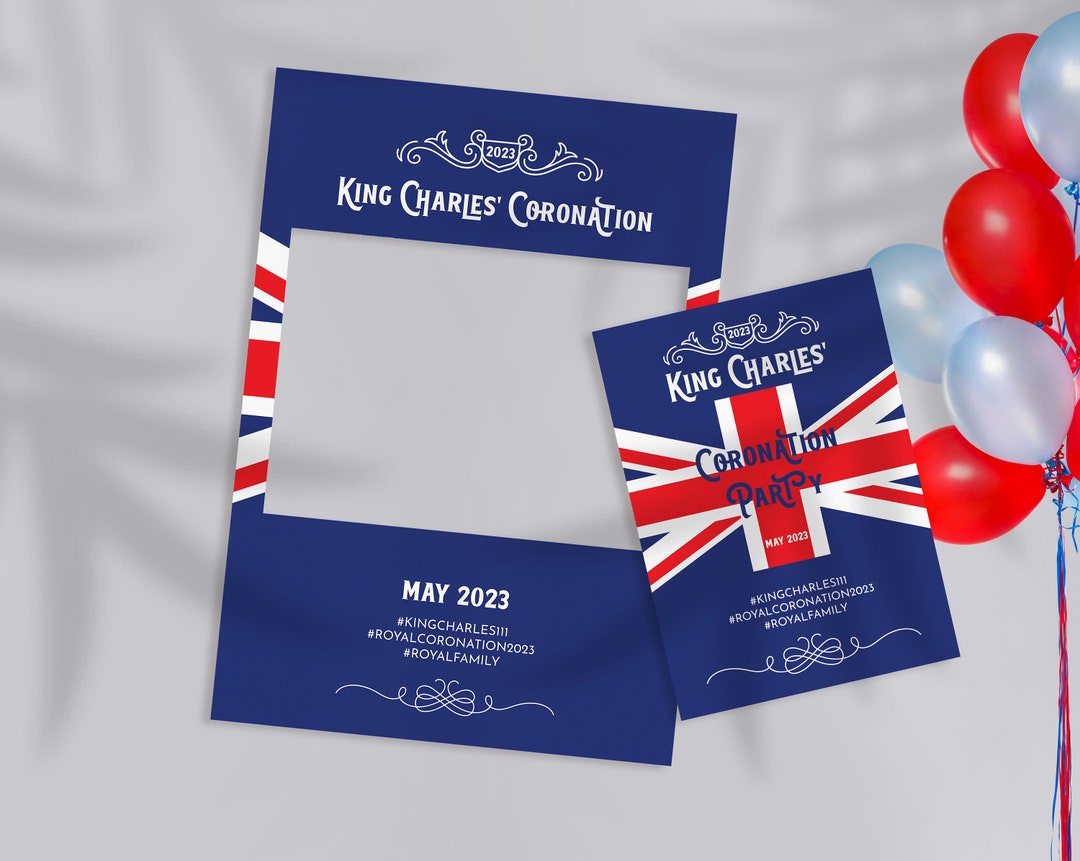 Coronation Party Selfie Frame, King Charles Royal Party Sign ...
