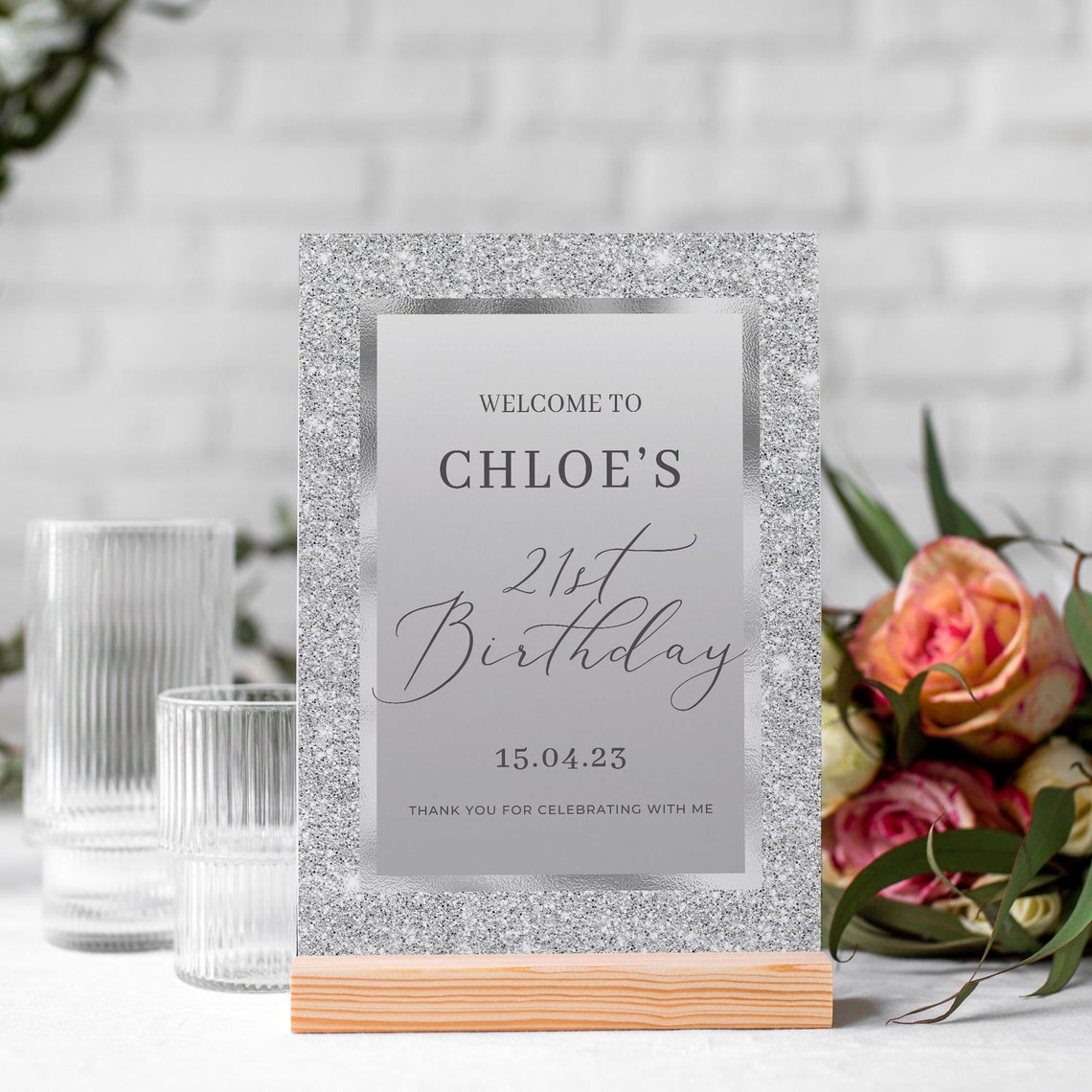 Silver Birthday Selfie Frame and Matching Party Sign Silver - Etsy