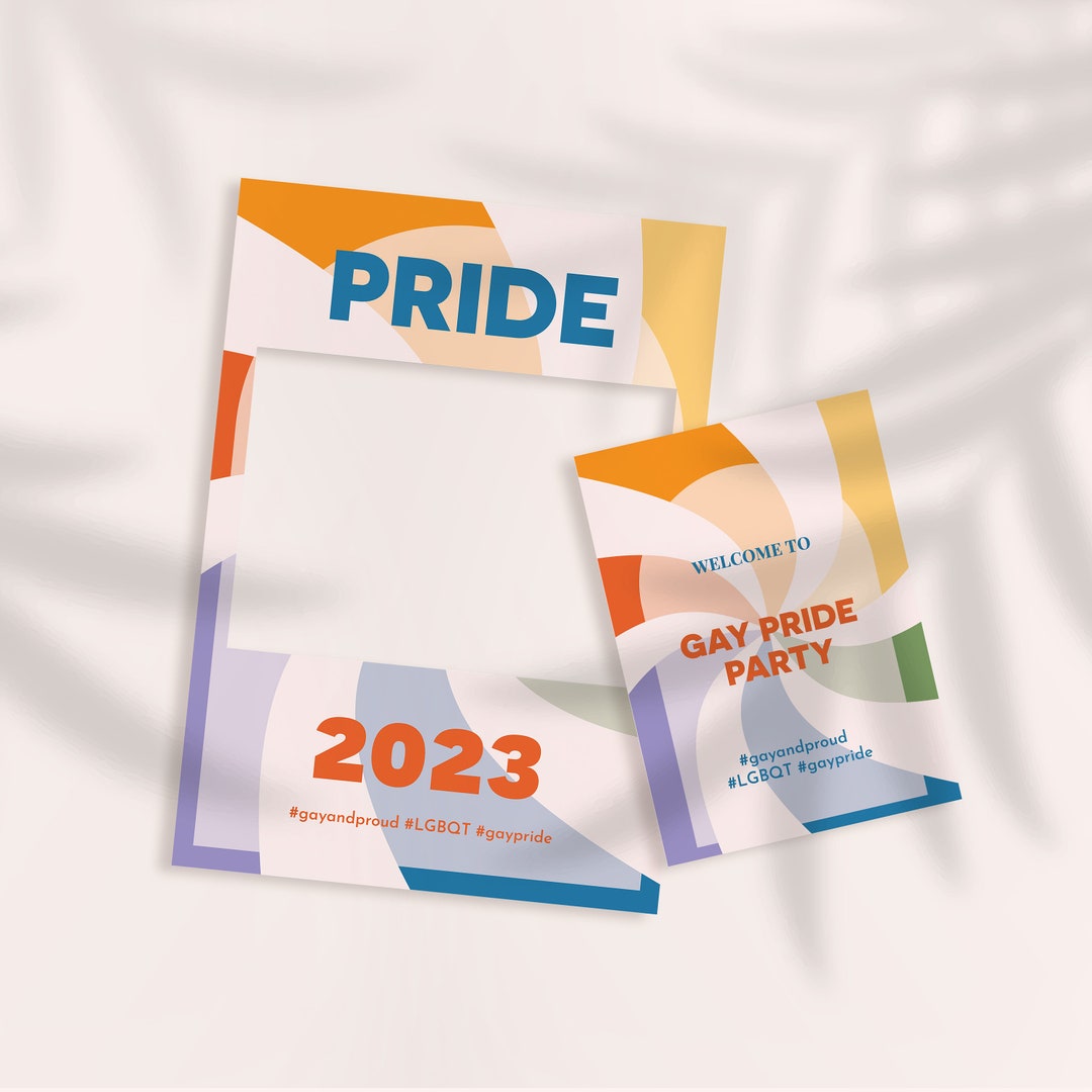 Gay Pride Selfie Frame, Rainbow Selfie Frame, LGBT Party Sign, Rainbow ...