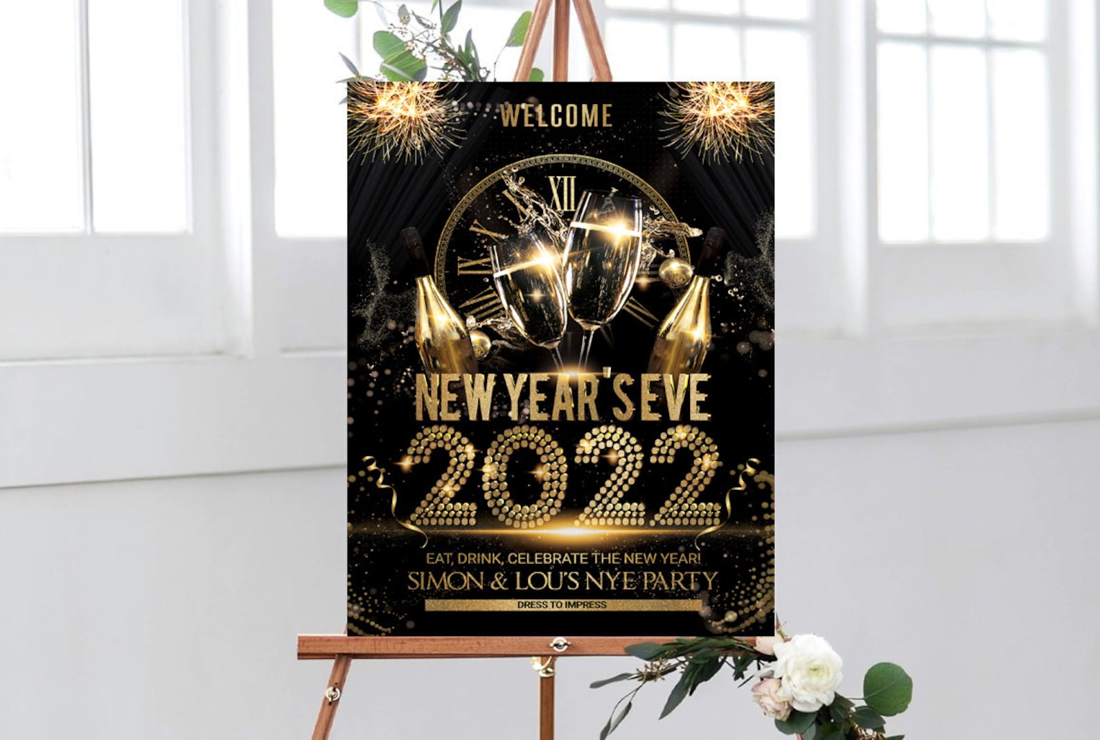 New Years Eve Party Sign NYE Party Welcome Corporate New - Etsy UK
