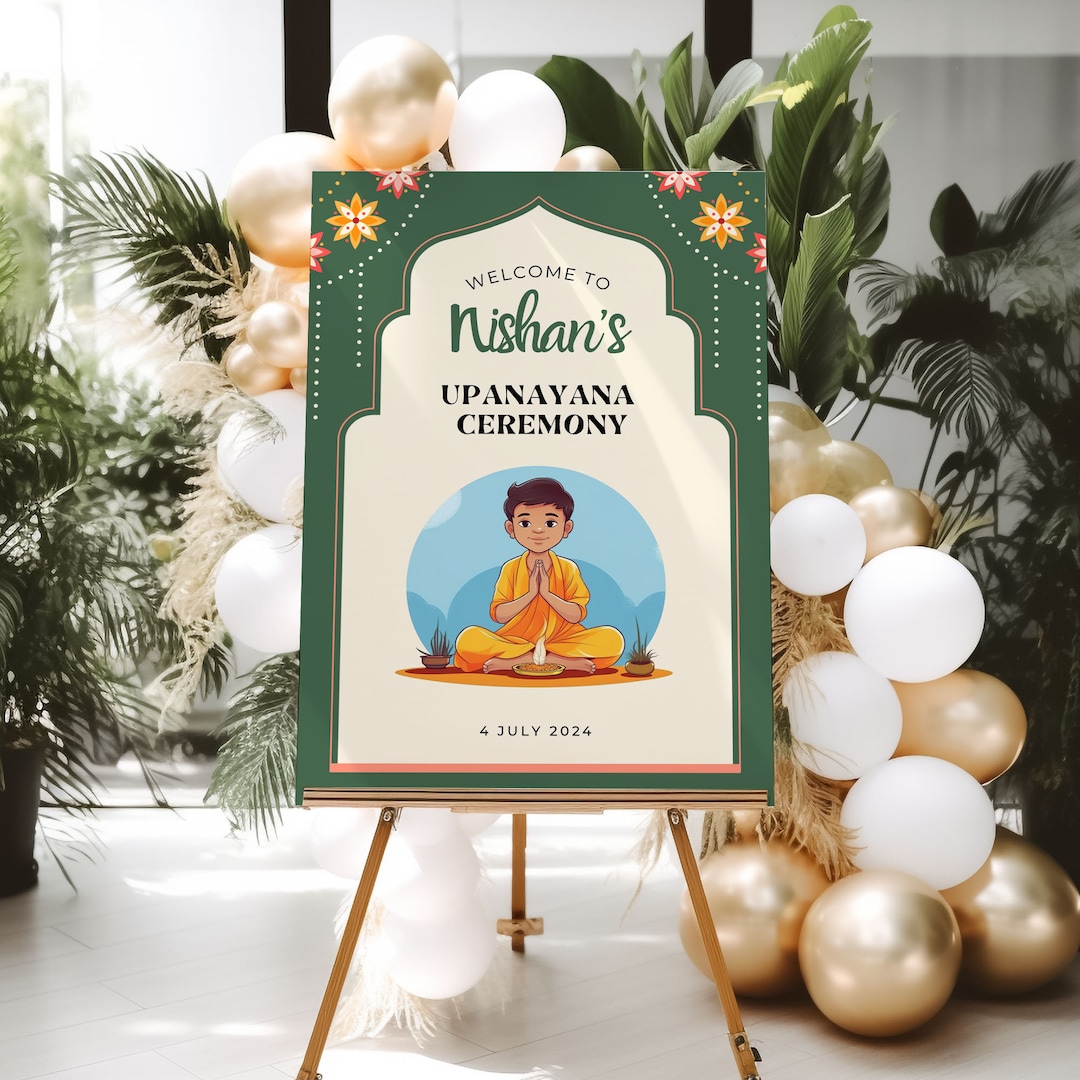 Upanayanam Welcome Sign, Thread Ceremony, Upanayanam Backdrop, Matching ...