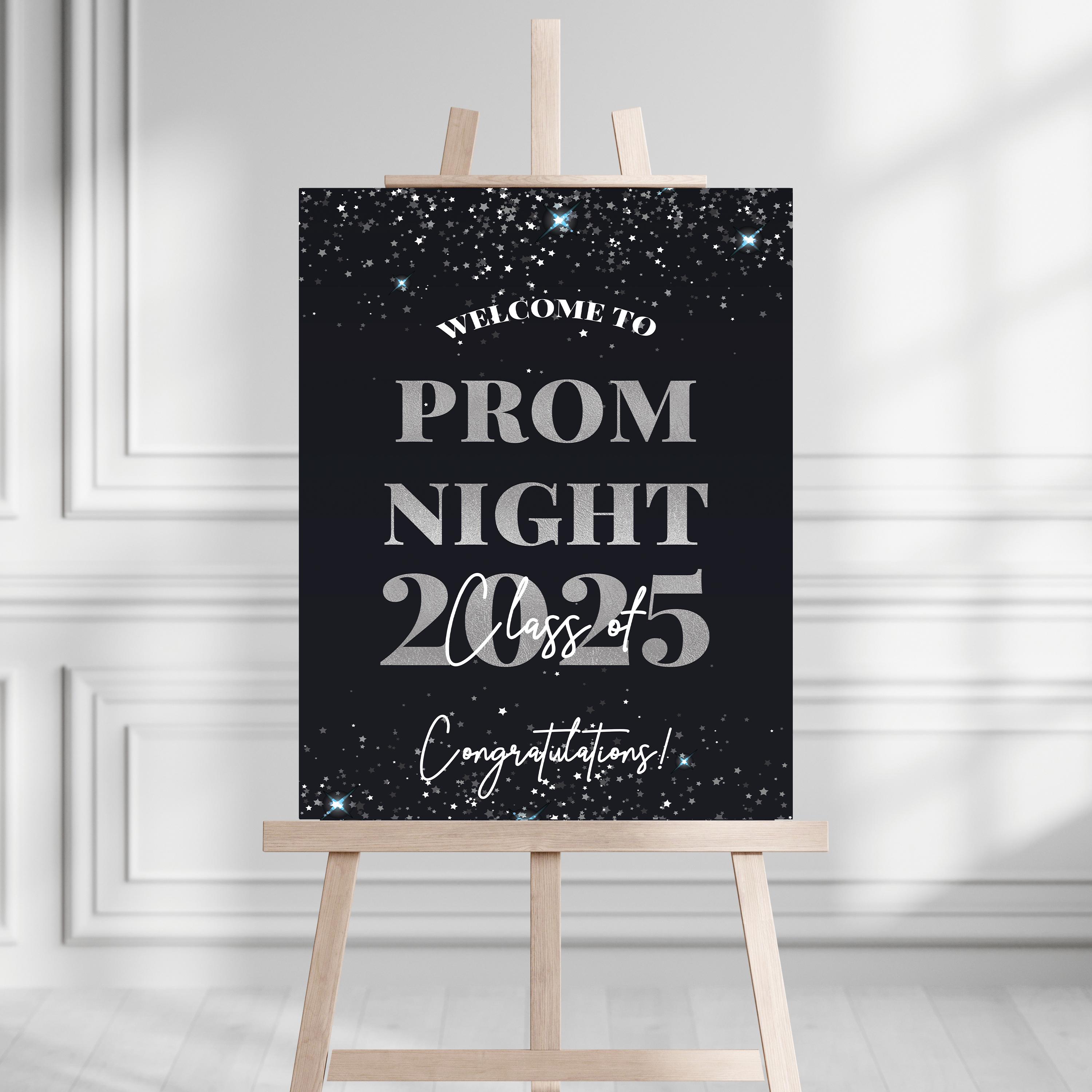 Prom Party Black Silver Selfie Frame & Party Sign, Prom Night ...