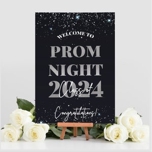 Prom Party Black Silver Selfie Frame & Party Sign, Prom Night ...