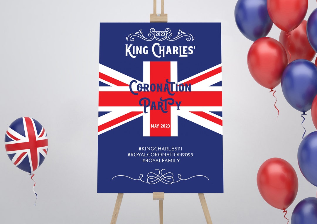 Coronation Party Sign, Royal Party Sign, Coronation Party Decorations ...