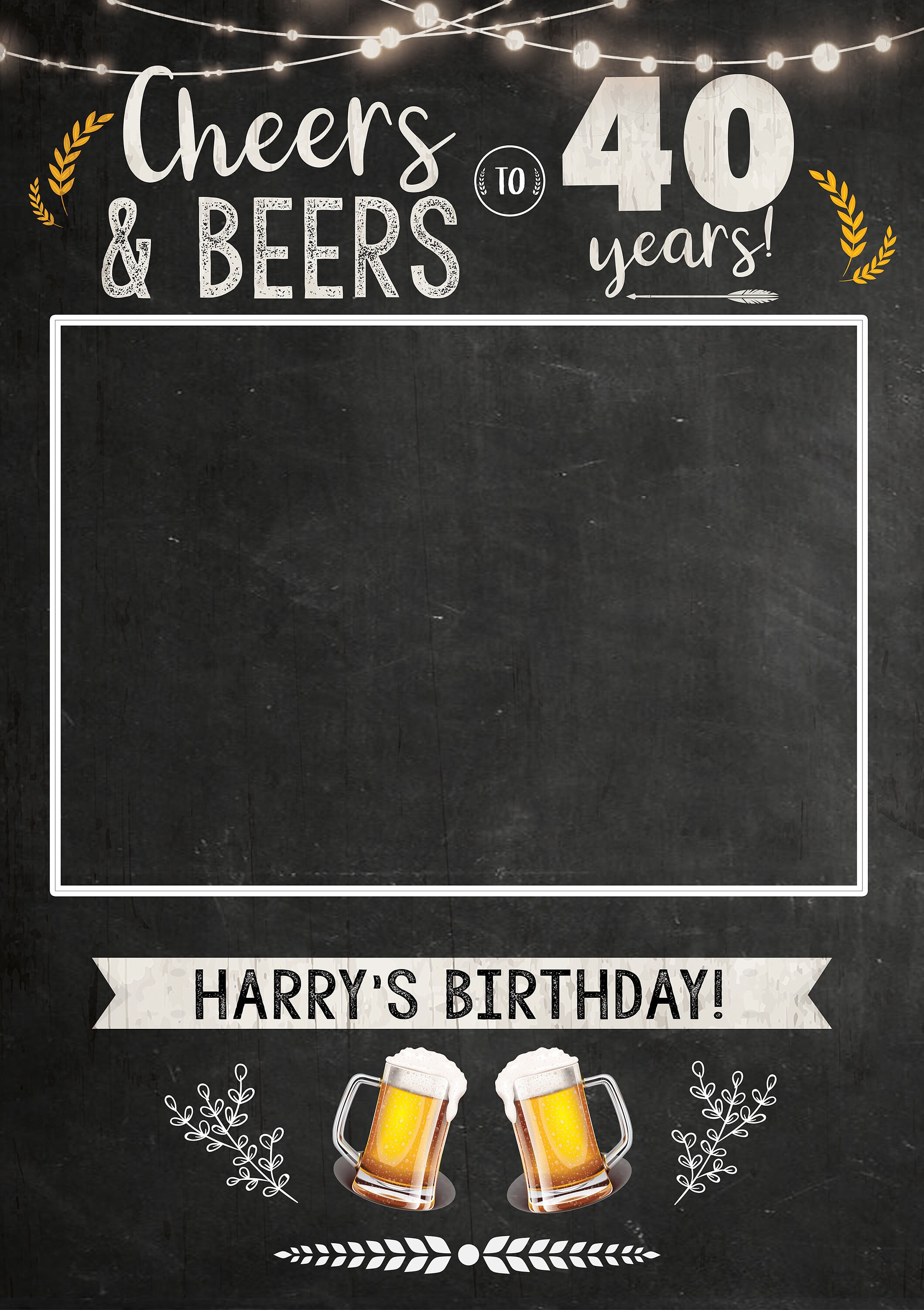 Cheers and Beers Birthday Party Selfie Frame Any Age - Etsy UK