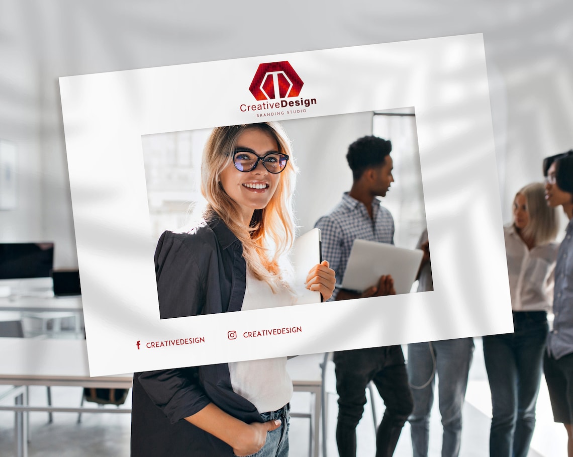 Business Sign Selfie Frame, Business Promotional Event Photobooth Frame ...