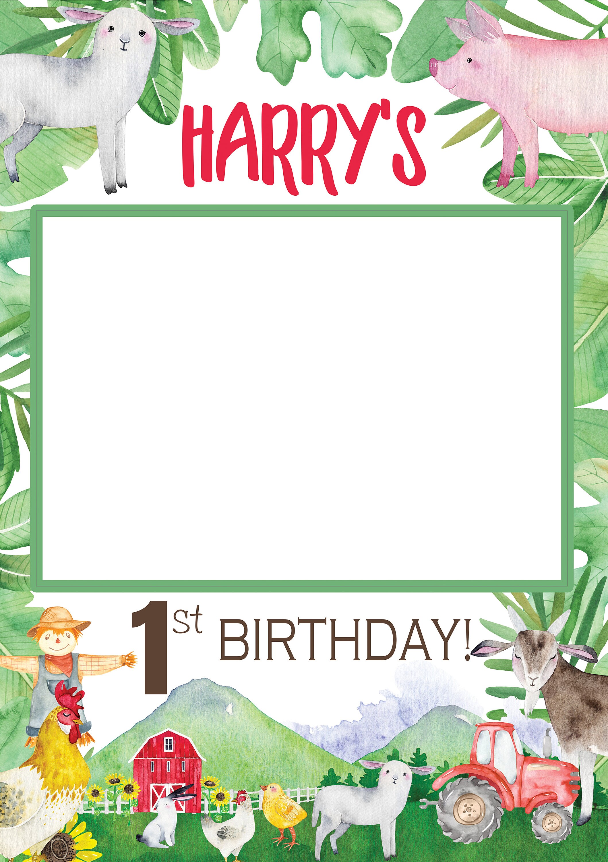 Farm Birthday Selfie Frame Barnyard Birthday Party Frame - Etsy UK