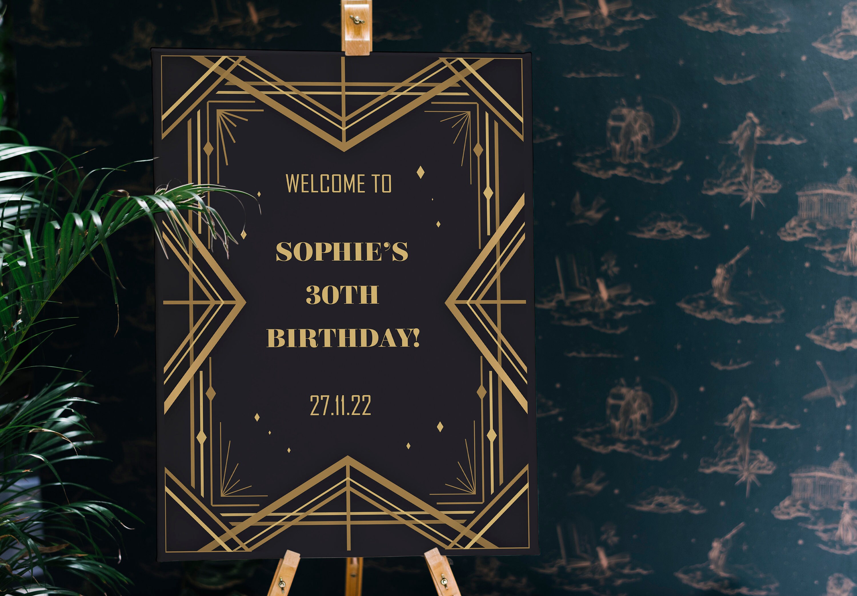 Art Deco Party Welcome Sign, Gatsby Party Sign, Fun Great Gatsby Party ...