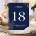 Navy Wedding Table Number Cards, Navy Floral Table Numbers, Table Decor ...