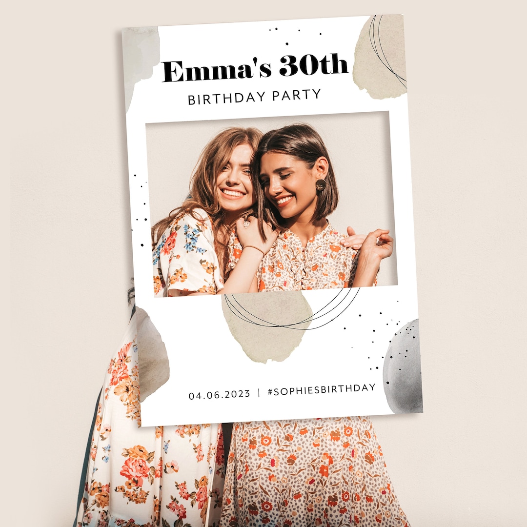 30th Birthday Selfie Frame and Party Sign, Minimalist Birthday ...