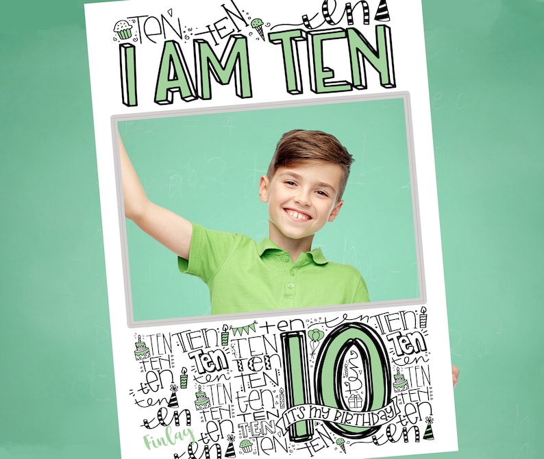 10th Birthday Photobooth Frame, 10th Birthday Decorations, 10th ...