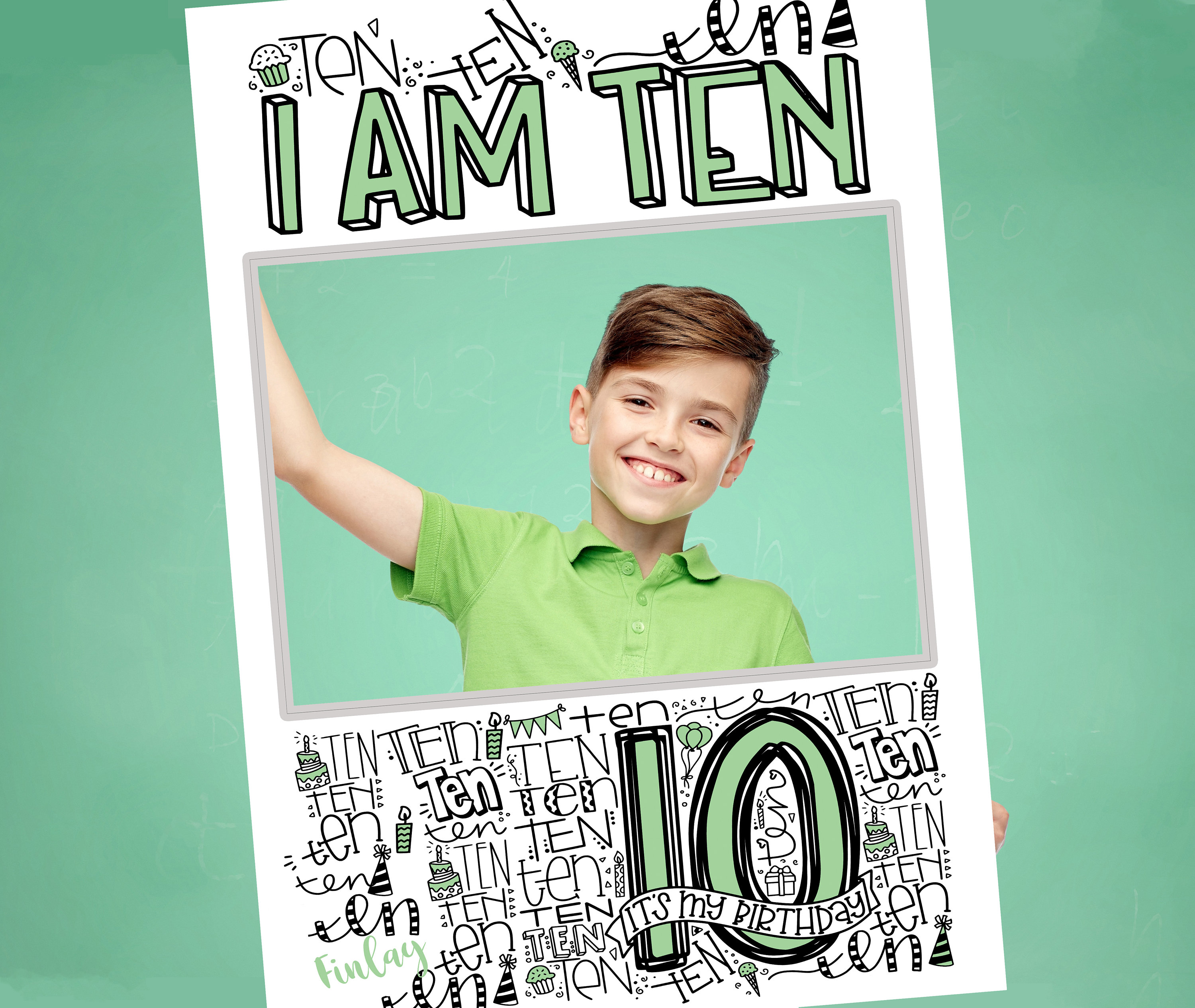 10th Birthday Photobooth Frame, 10th Birthday Decorations, 10th ...