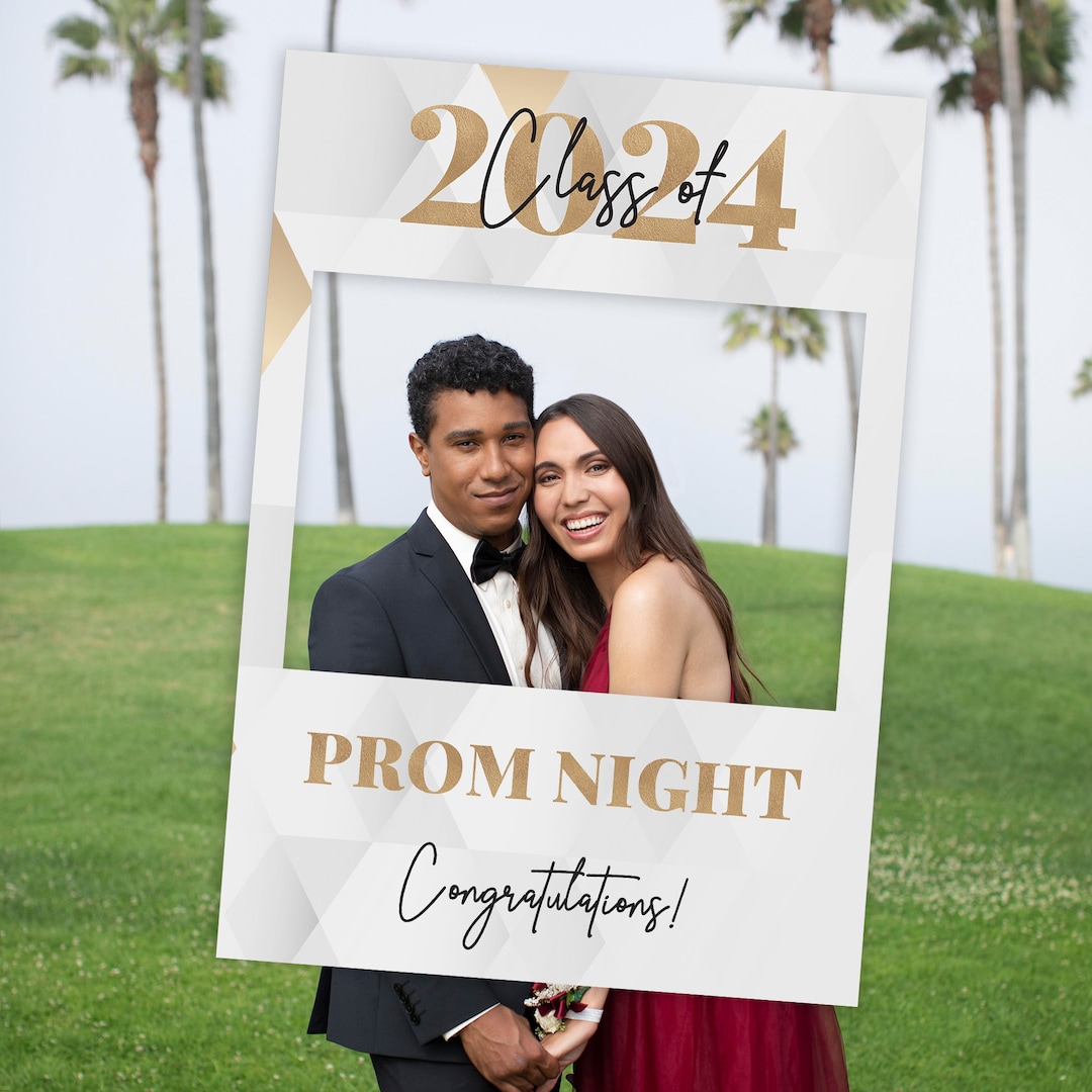 Modern Prom Selfie Frame & Party Sign, Prom Night Photobooth Frame ...