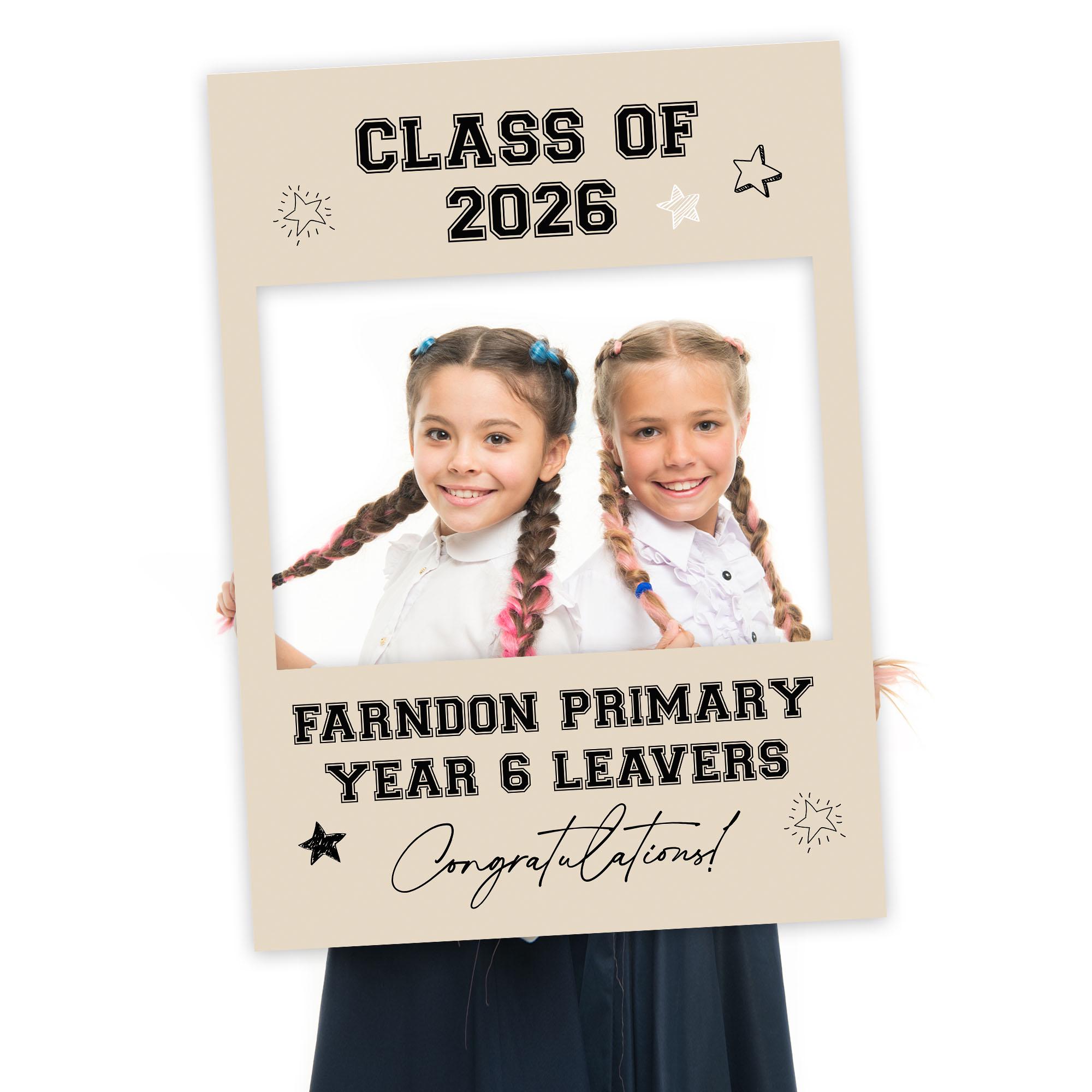 School Leavers Selfie Frame, Class of 2026 Party Booth Frame, Year 6 ...