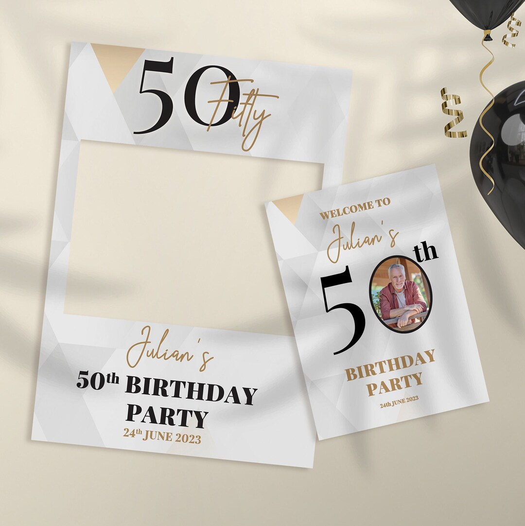 50th Birthday Party Selfie Frame and Party Sign, 50th Birthday ...