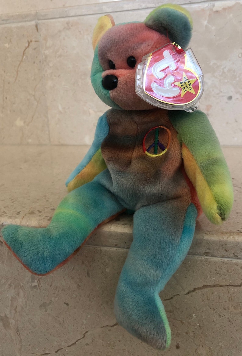 Peace the Bear Beanie Baby - Etsy