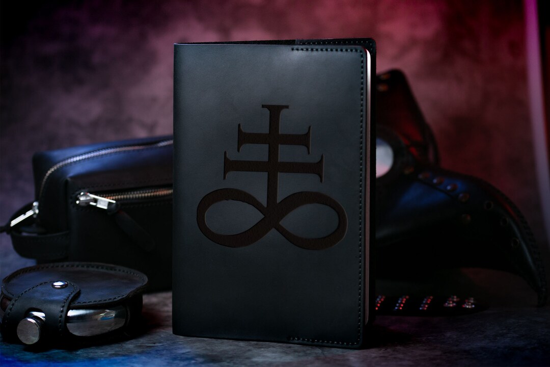 Goth Leviathan Cross Leather Journal Notebook Cover Sigil of - Etsy