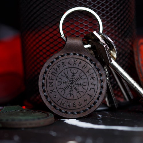 Vegvisir Iceland Viking Leather Key Ring - Etsy