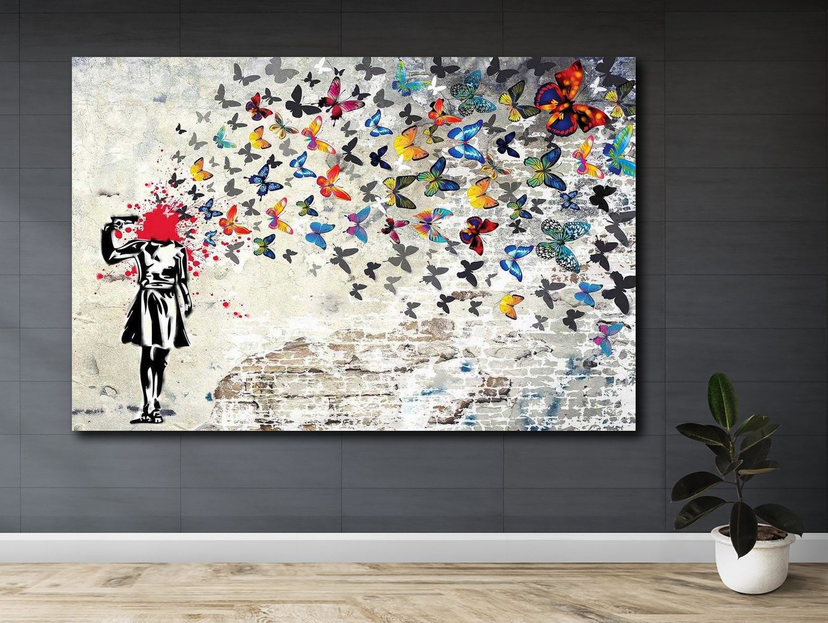 Banksy Girl Canvas Banksy Wall Art Banksy Head Shot - Etsy UK