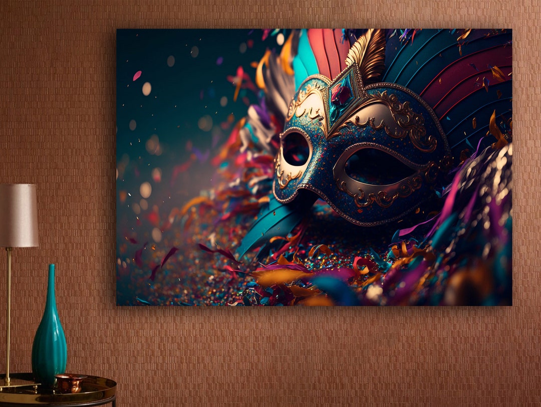 Carnival Whispers: the Enigmatic Masqueradecolorful Mask - Etsy Australia