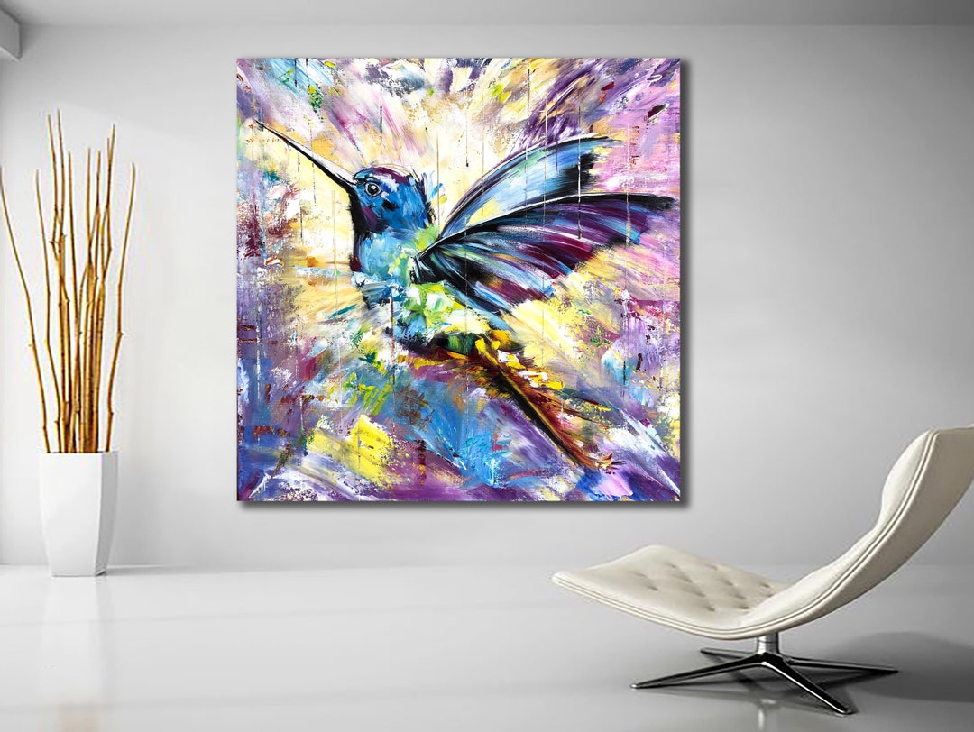 Hummingbird Wall Art Print, Hummingbird Canvas Wall Art,animals Canvas ...