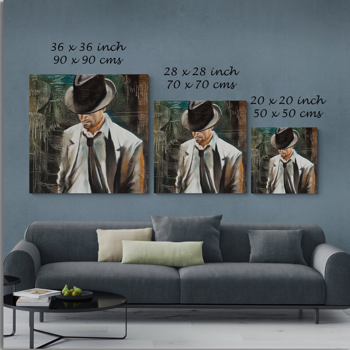 Mafia Man With Hat Fabian Perez Paint Textured Art Canvas - Etsy