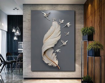 Large Feather Art - Etsy
