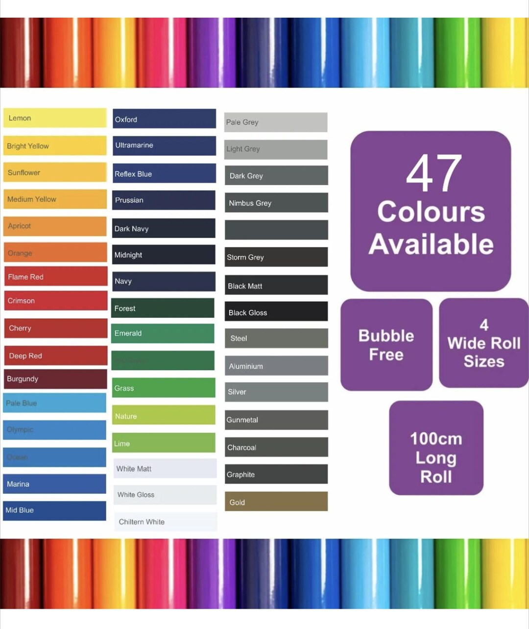 Gloss Vinyl Wrap Roll for Car Furniture Kitchen Cupboards Vehicle Walls ...